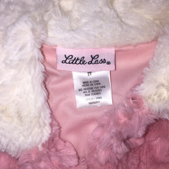 Little Lass | Jackets & Coats | Soft Plush Pink And Withe Shimmering 2t ...